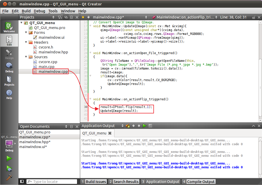 TRong Programing World: [Qt] - Create menu bar with QT