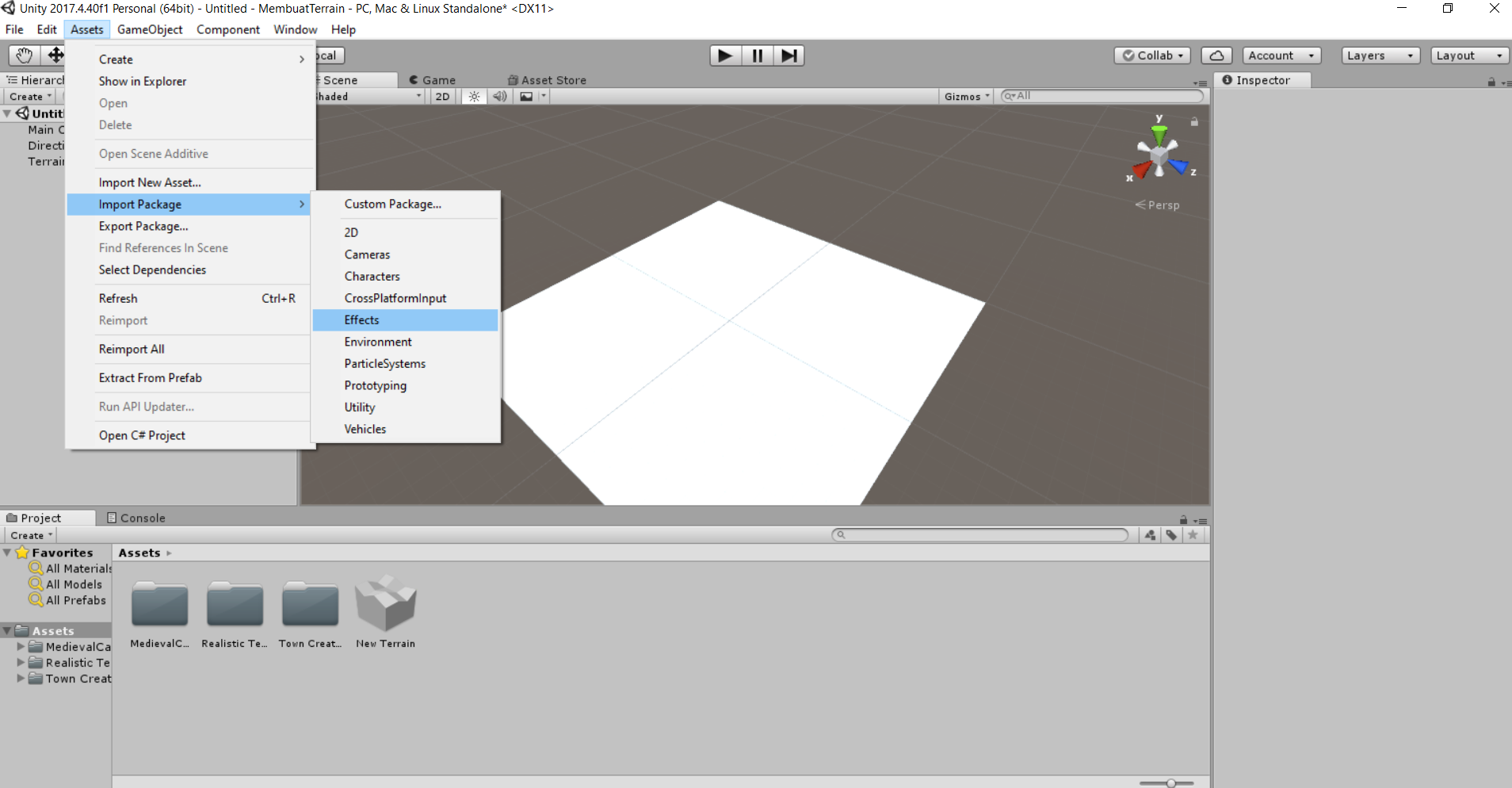Membuat terrain dengan free asset yang ada di unity