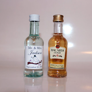 50 Custom Bacardi Rum Mini Bottle Labels Wedding Favors - Unxia