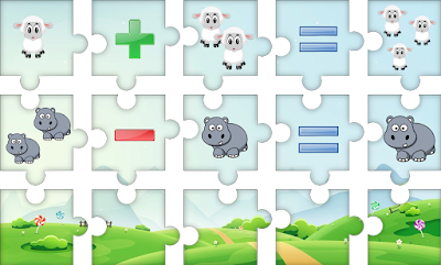 Collage puzzle math addition and subtraction