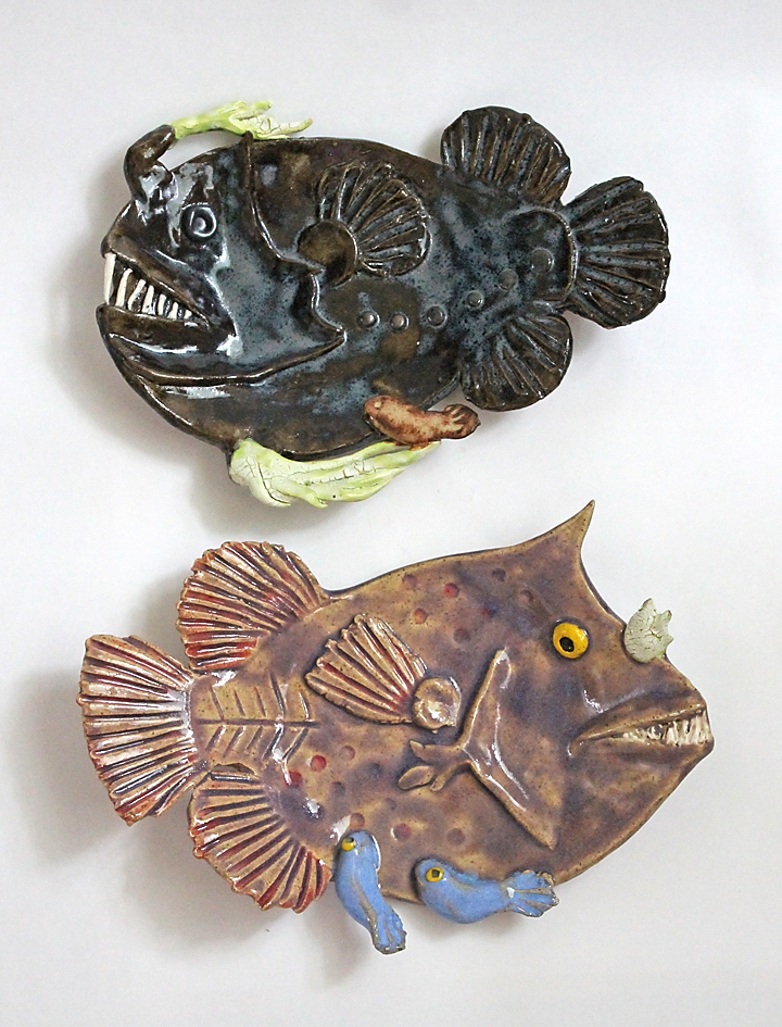 Pottery and Paint: Hello, ladies! (Anglerfish cookie plates)