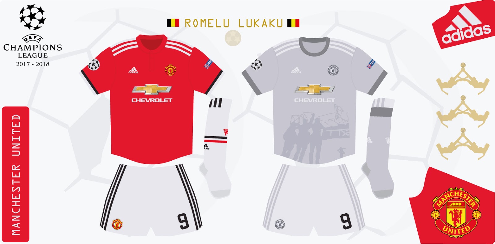 Design Futbol Kits: Manchester United 2017 - 2018 (Champions League)