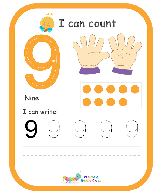 Number 9 for Kids - I can count, I can write - Nine