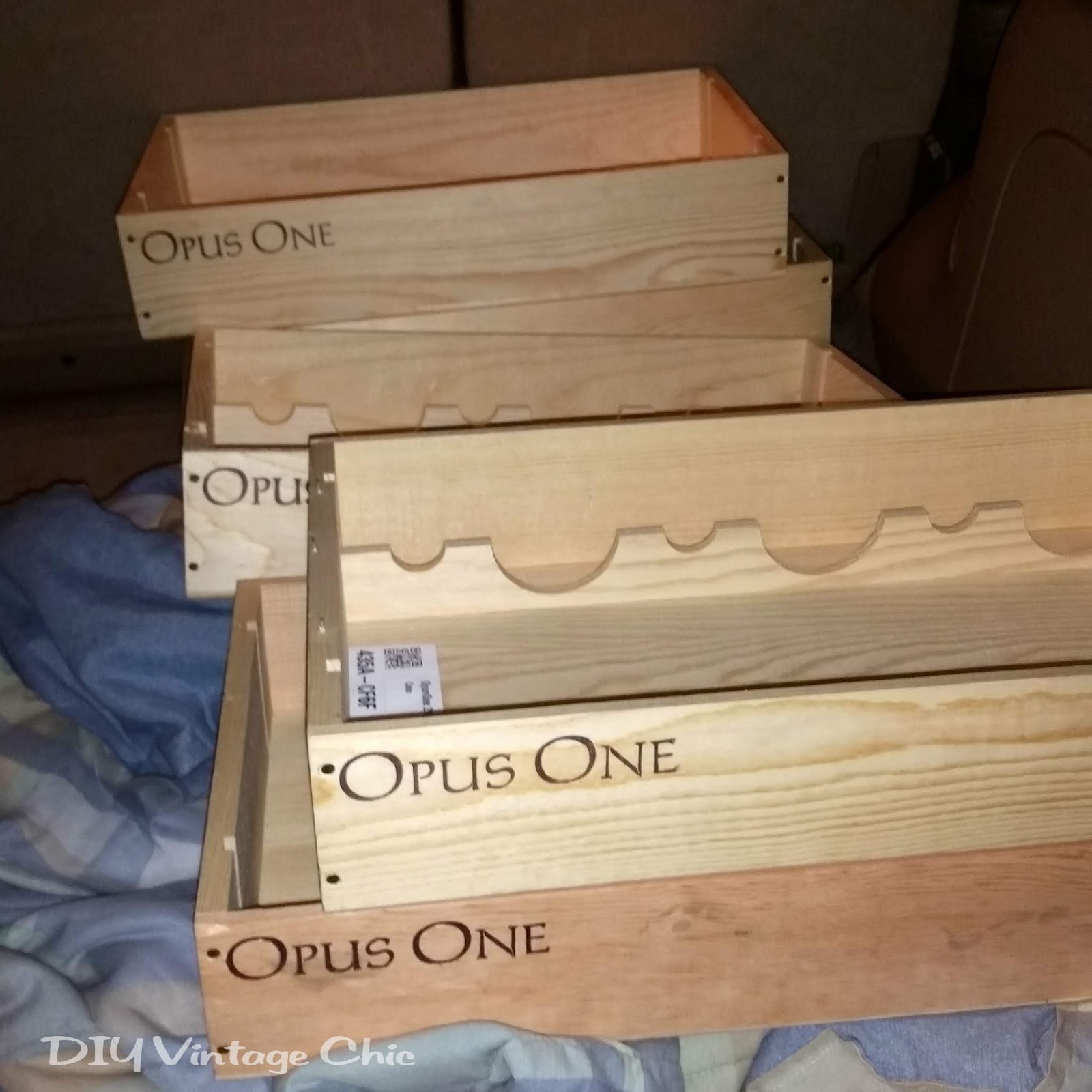 DIY Wine Crate Console Table
