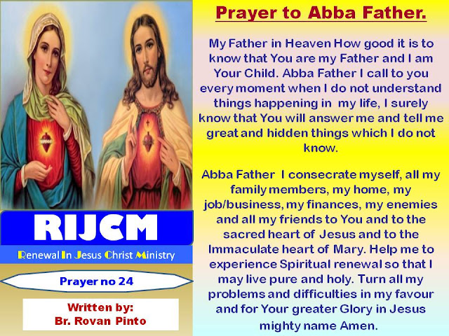 Catholic saints and prayers: Prayer to Abba Father, by Rovan Pinto.
