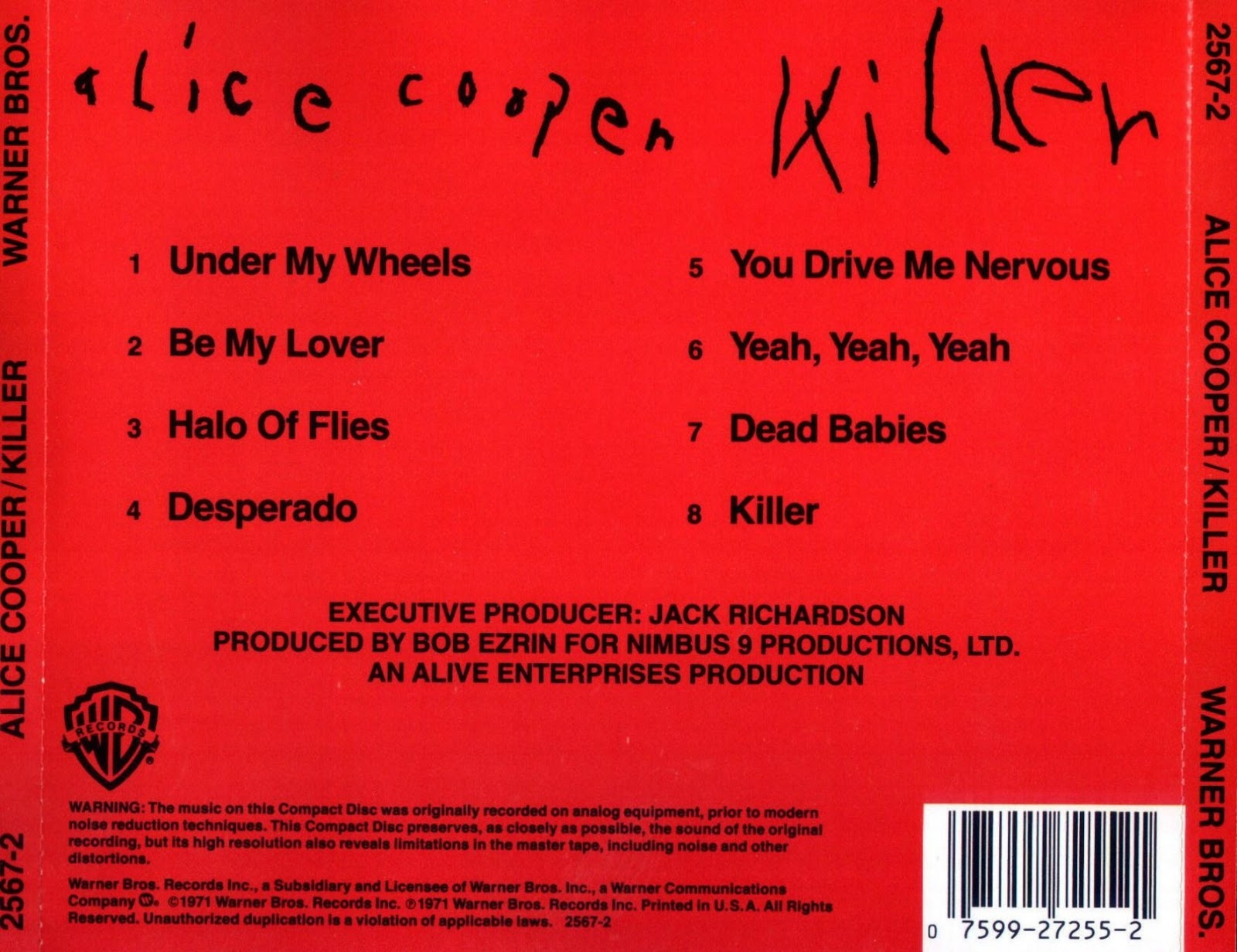 Classic Rock Covers Database: Alice Cooper - Killer