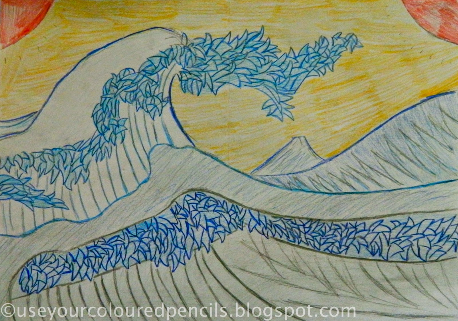 Use Your Coloured Pencils: Hokusai's Great Wave