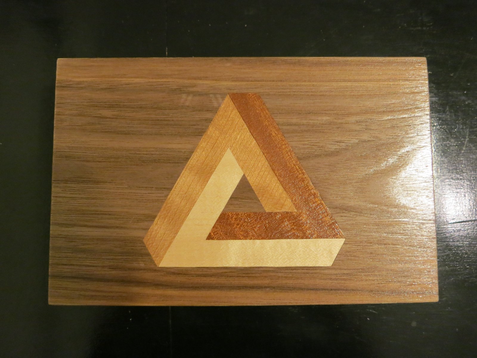 Wood doesn't grow on trees: Penrose Triangle Marquetry