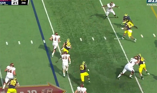 Burgeoning Wolverine Star: Wide nine defensive front