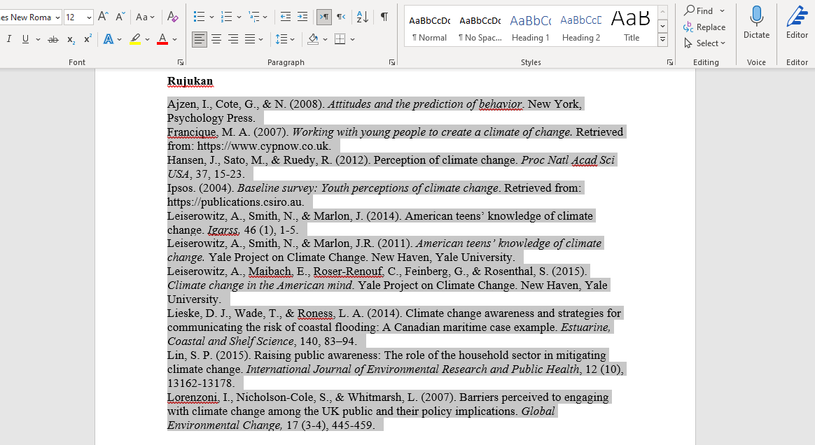 Cara Mudah Buat Senarai Rujukan Format APA di Microsoft Word - Sembang ...