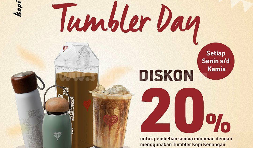 Kopi Kenangan Promo Weekday Tumbler Day Diskon 20% | scanharga