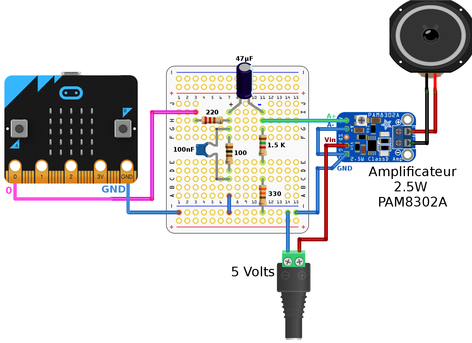 Micro:Bit, Arduino, Raspberry-Pi, etc : Amplifier une Sortie Audio PWM ...