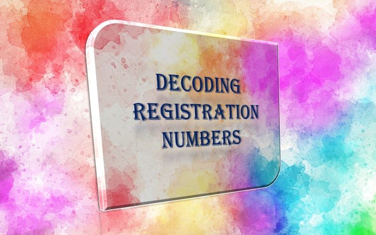 Decoding Registration Numbers | 𝓜𝓟𝓝𝓒