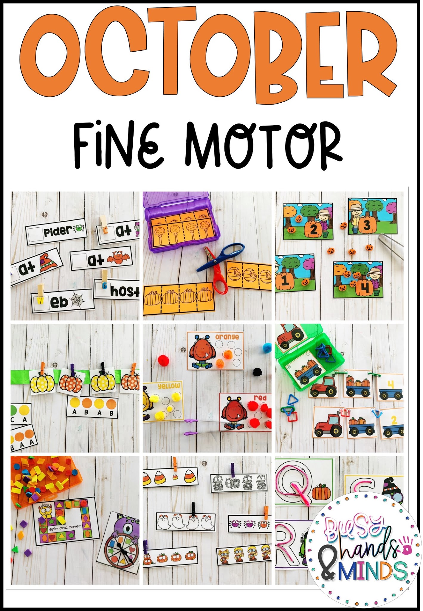 October Fine Motor Task Boxes for Preschool | Busy Hands and Minds