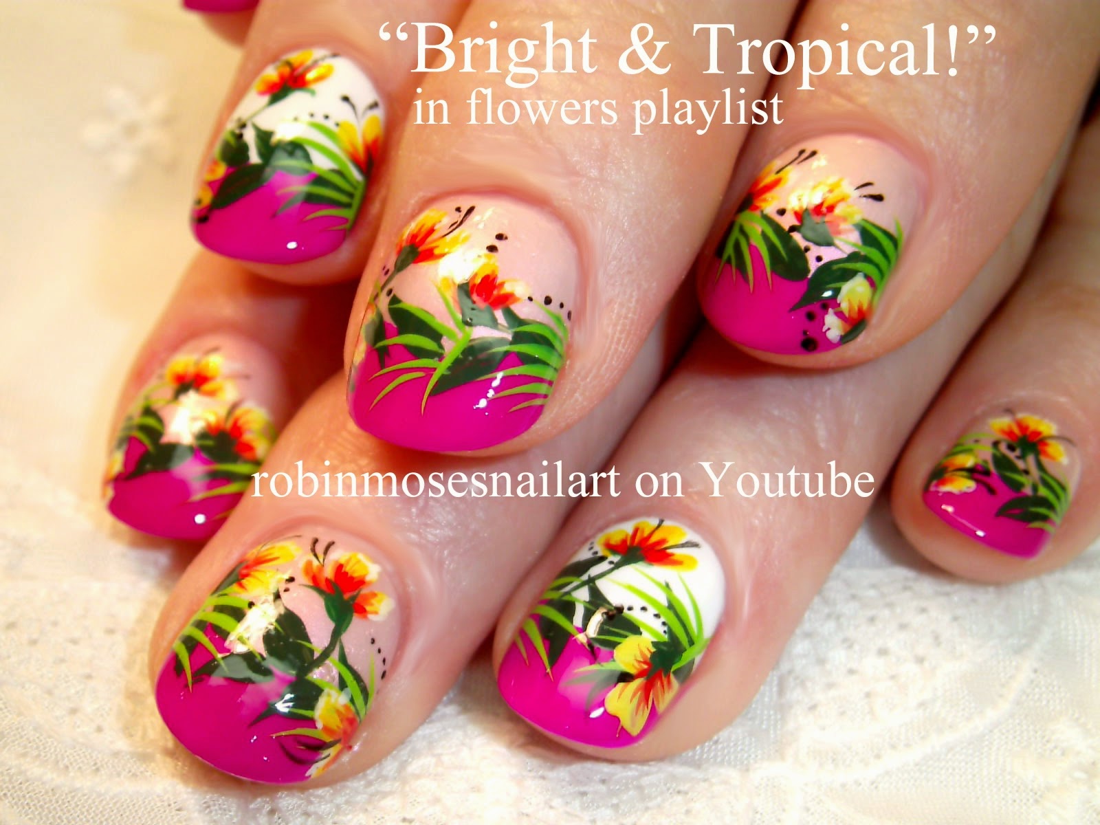 Nail Art by Robin Moses: "summer nails" "nail art" "rainforest nails ...