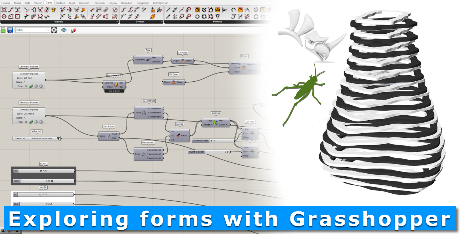 Rhinoニュース etc.: Grasshopperで形を探るワークショップ、8月28-29日