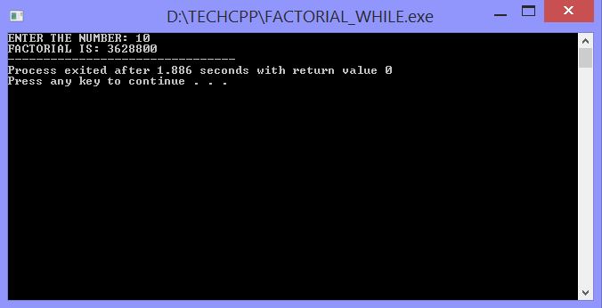 C Program To Calculate Factorial Of A Given Number Devcppgcc Techcpp
