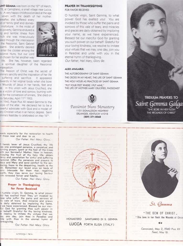 St Gemma Galgani: Free St Gemma item giveaway