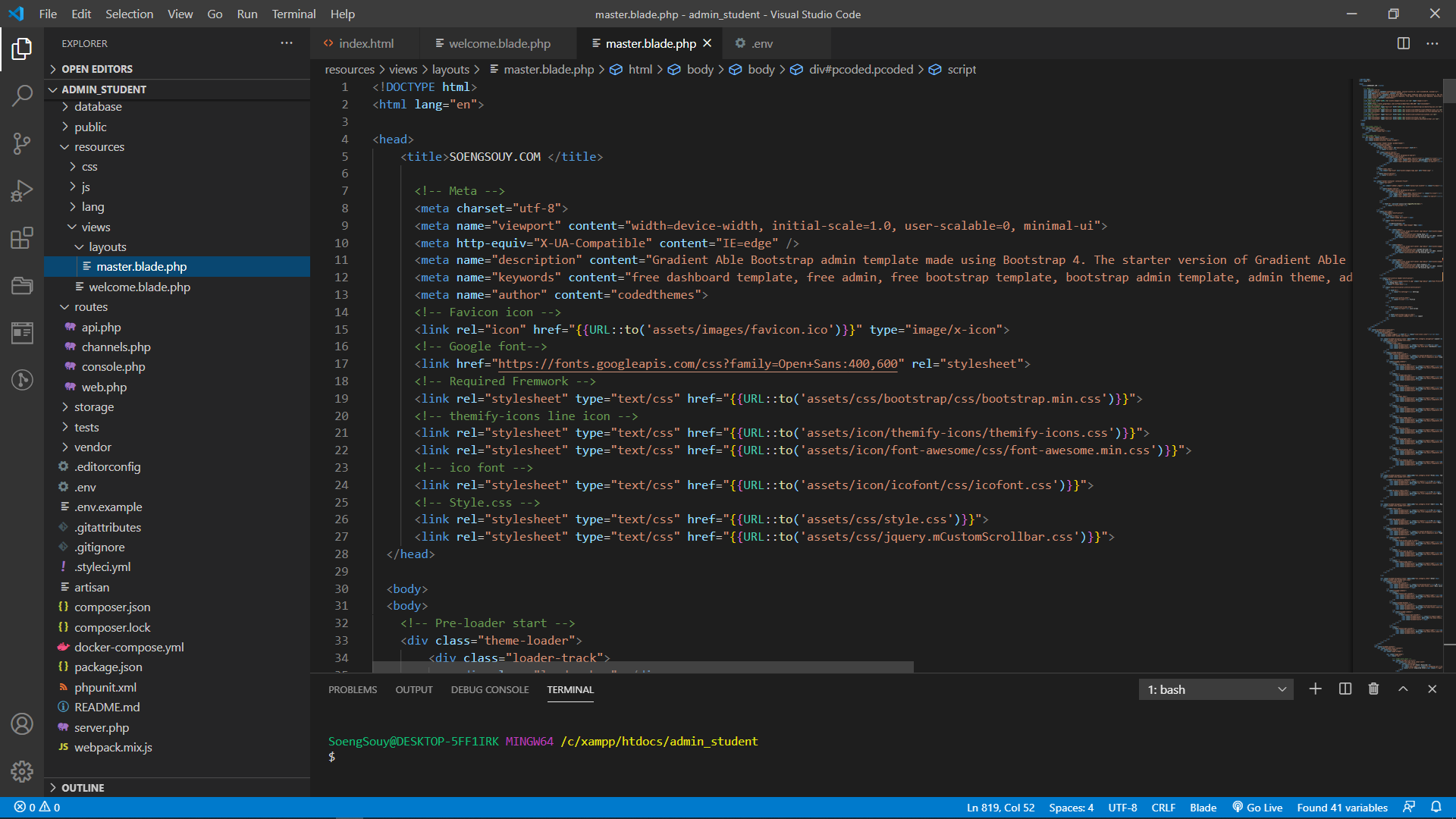 Project management student Laravel 8