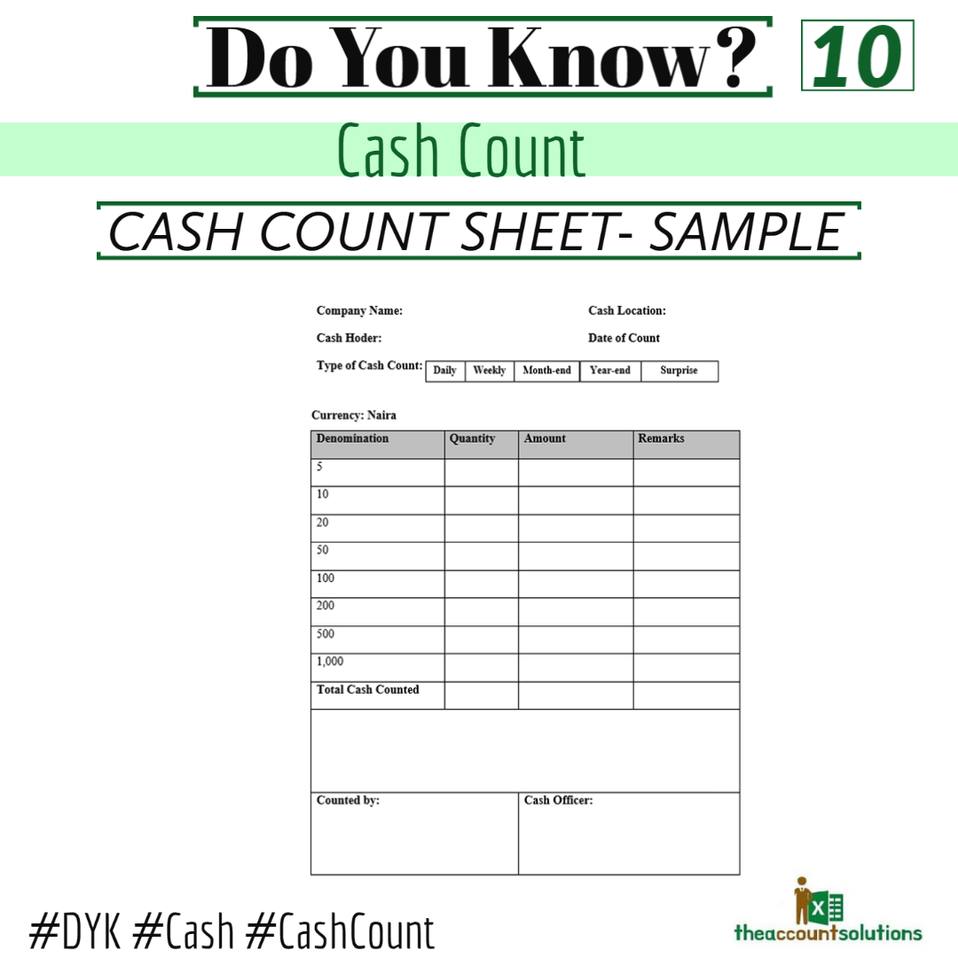 Physical Cash Count in Business