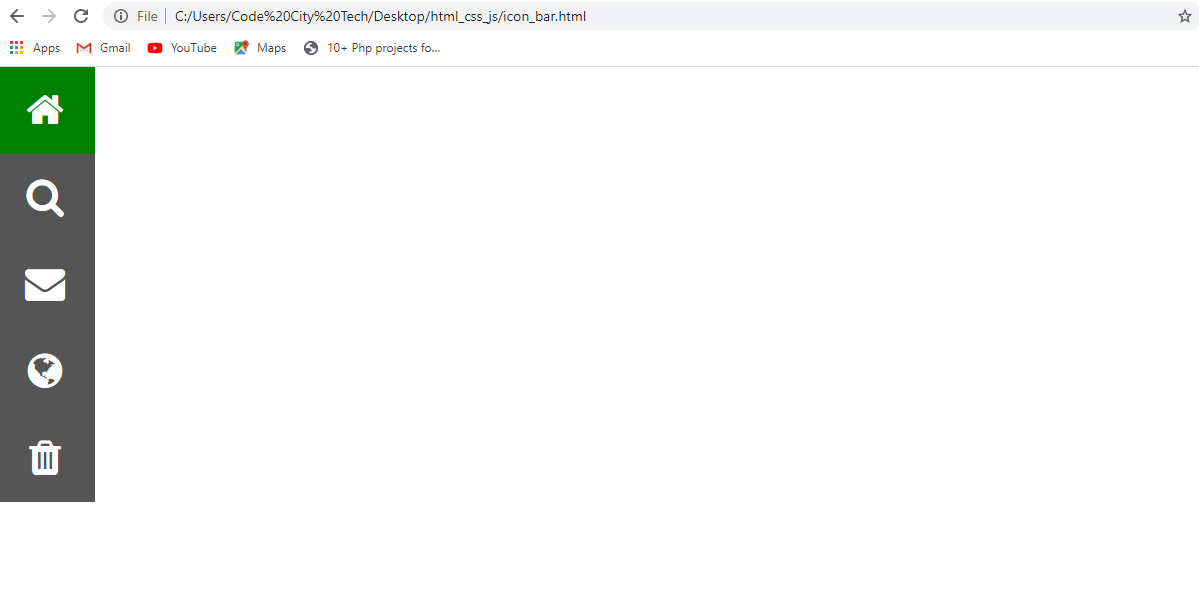 How To Code A Vertical Icon Bar With Only Html And Css