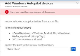 Gerry Hampson Device Management: AutoPilot CSV file formatting issues