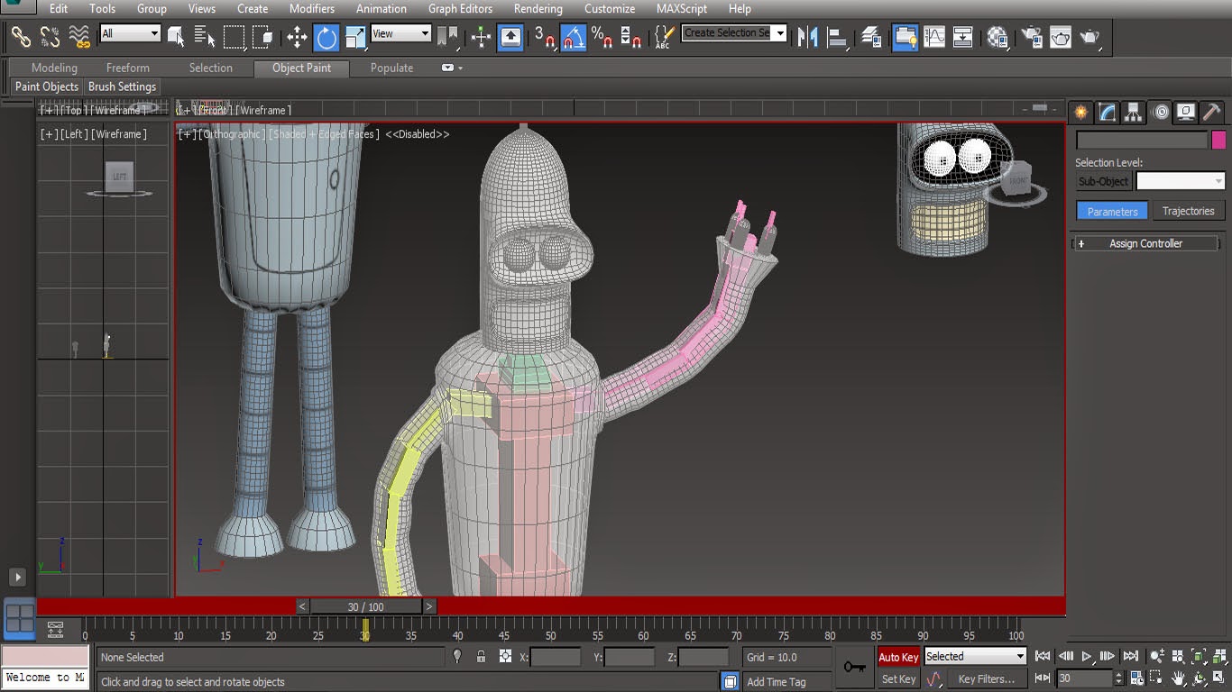3D Animation - Bender and the Devil Robot: Rig with mesh solved ...