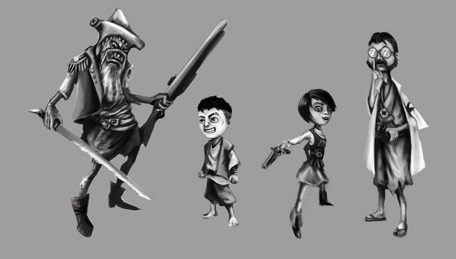 Vis Dev for Animation: Tu_Tran: Pirate_Academy_Characters