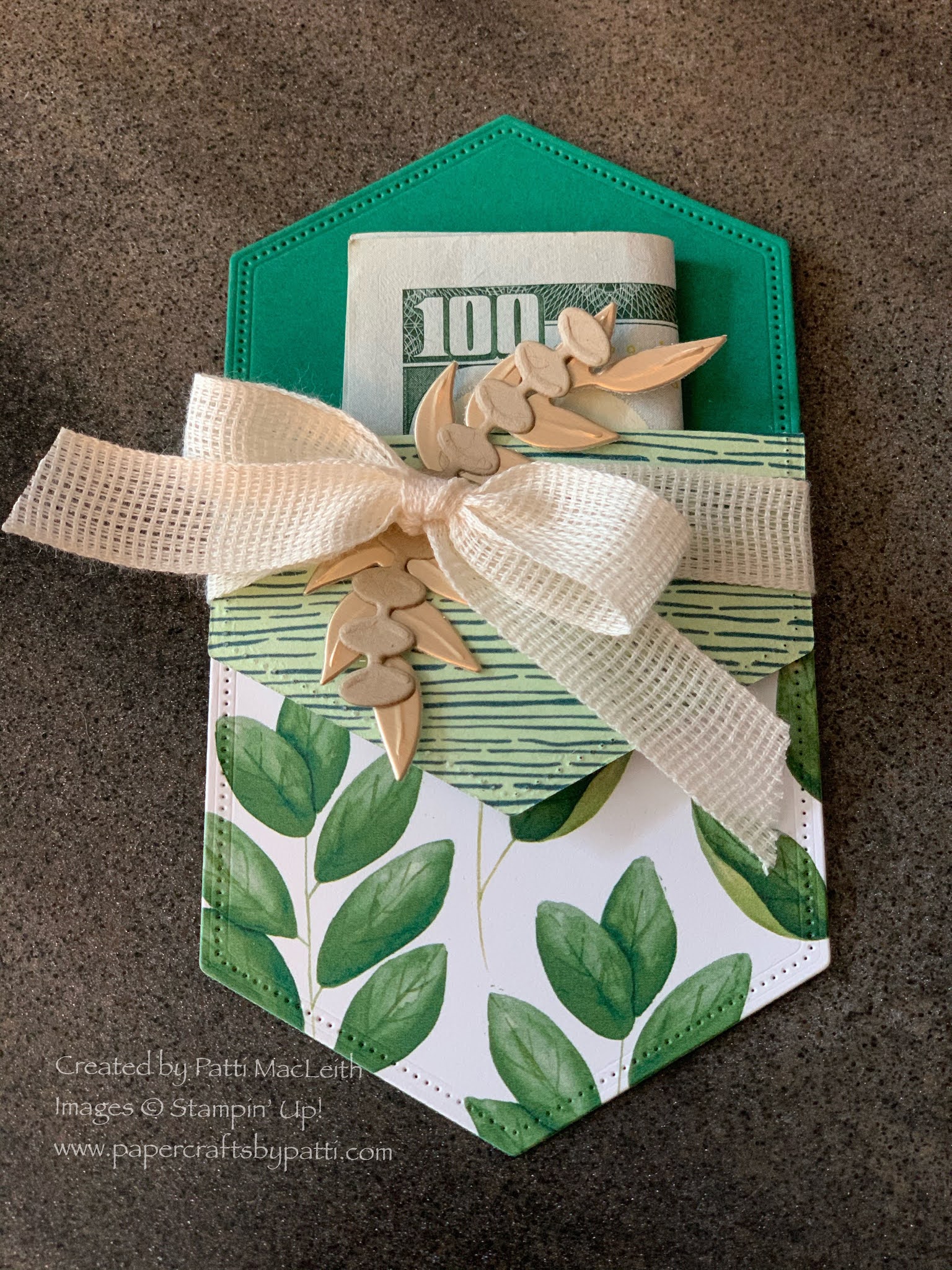 Papercrafts by Patti: Forever Greenery Gift Card/Money Holder
