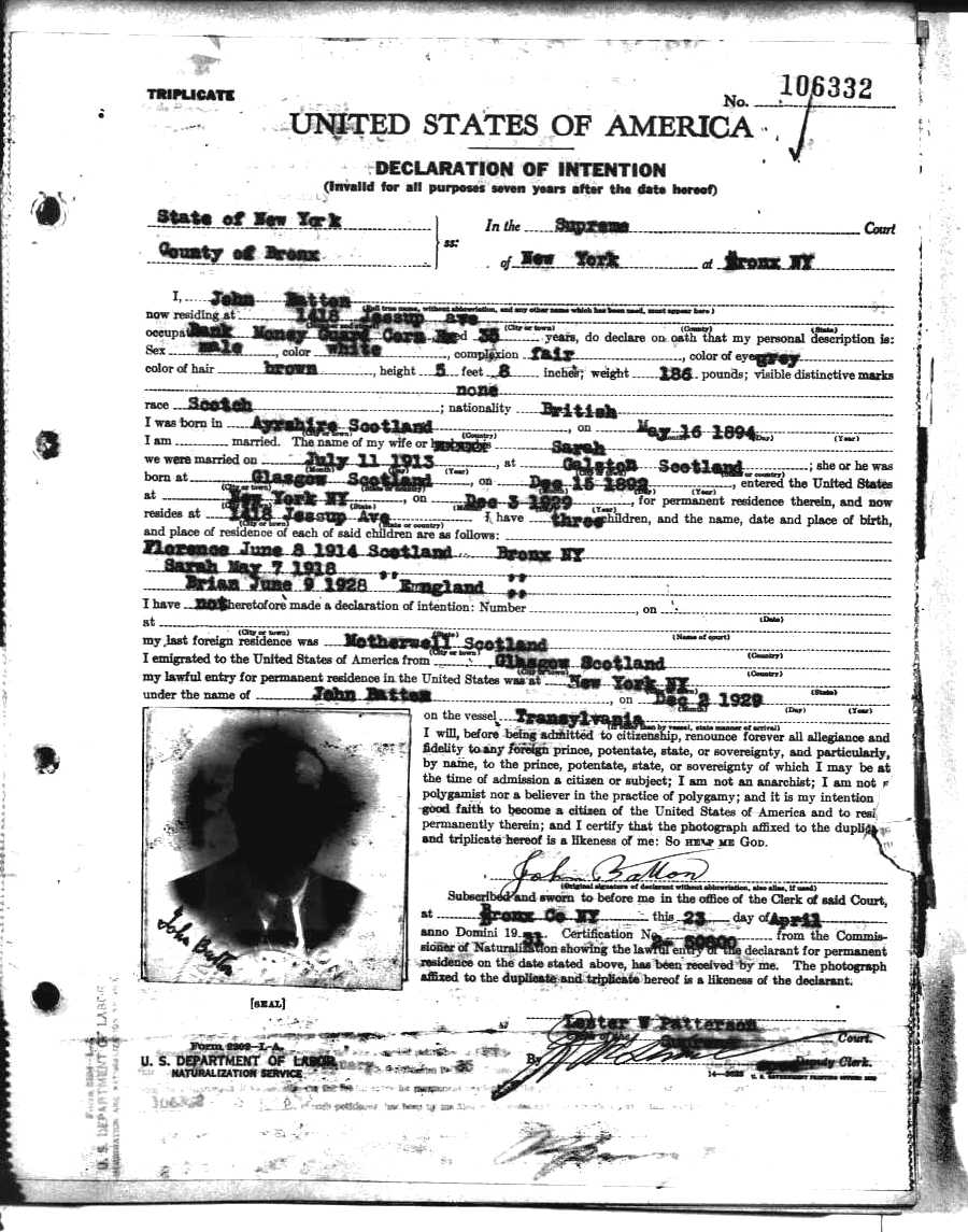 The Batton (Paton) Ancestree