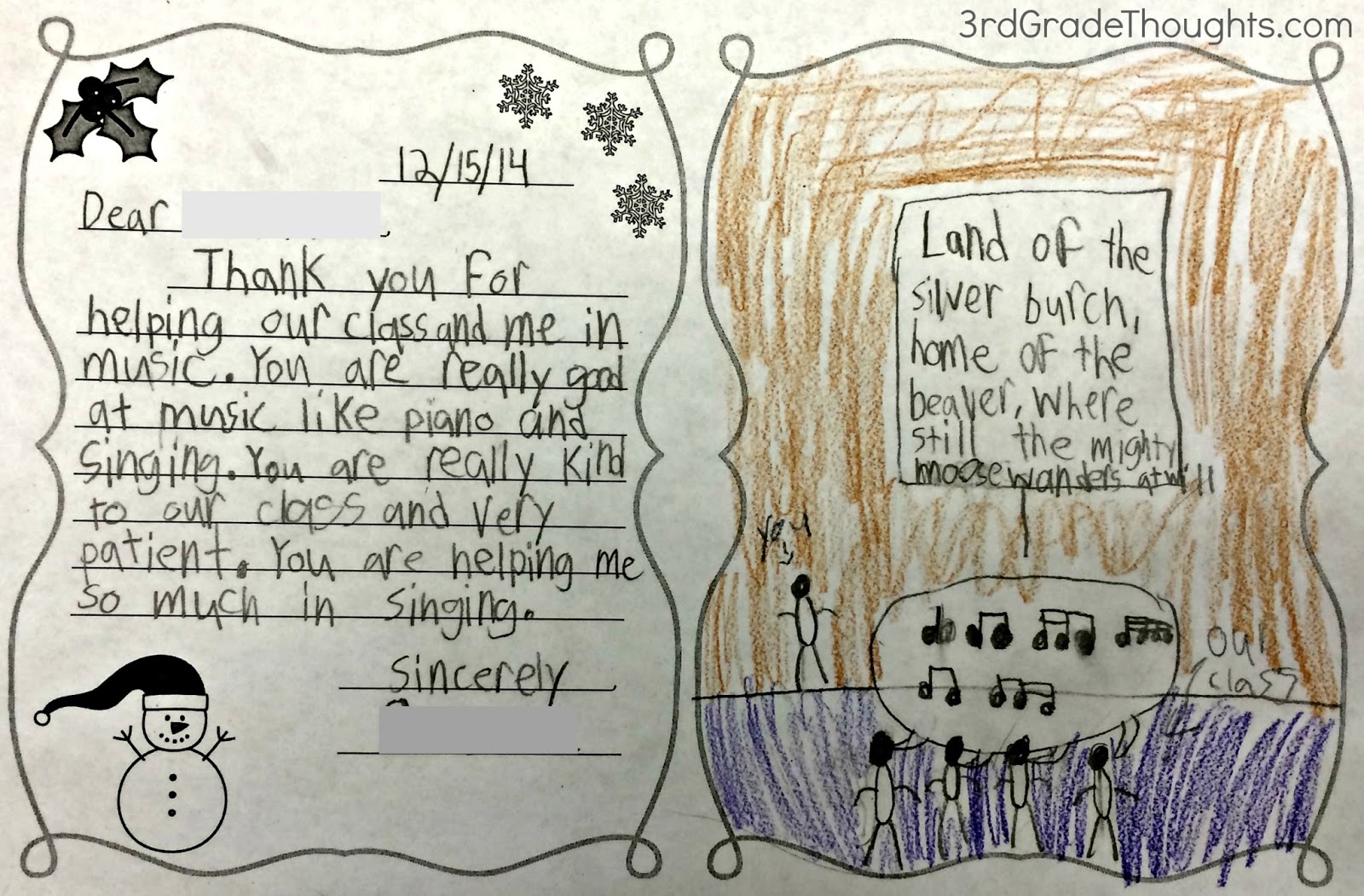 Friendly Letter Format Third Grade - Birthday Letter