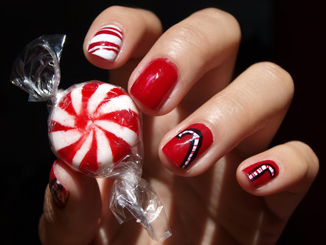 Candy Cane Manicure Tutorial Polisheris