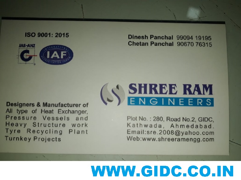 GIDC Digital Directory 2024 સરકારી નથી: SHREE RAM ENGINEERS - 9909419195