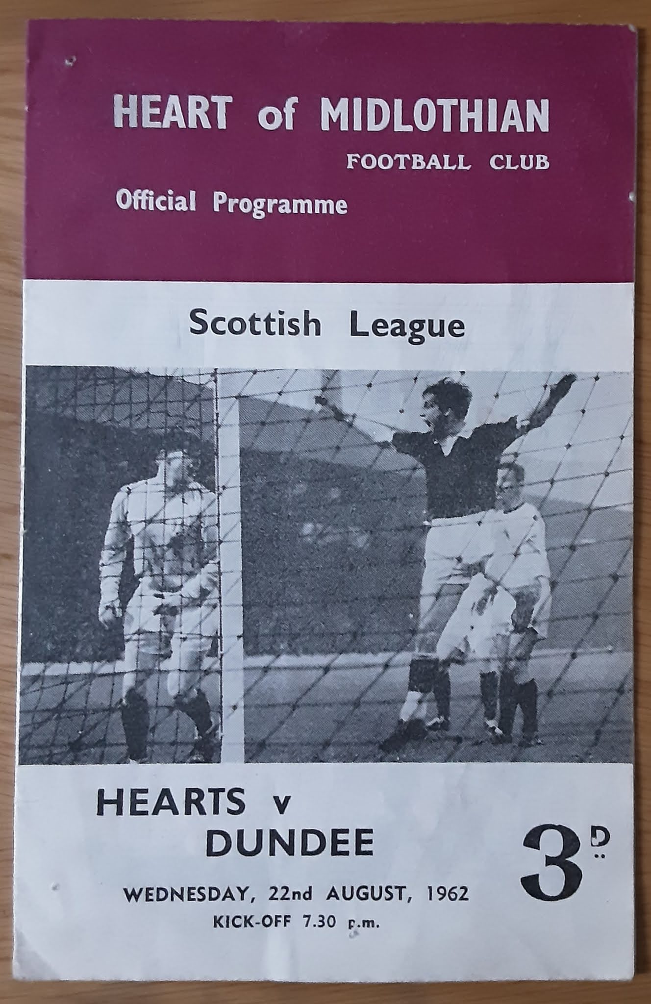 My Dundee FC Programmes: Hearts v Dundee, 22nd August 1962