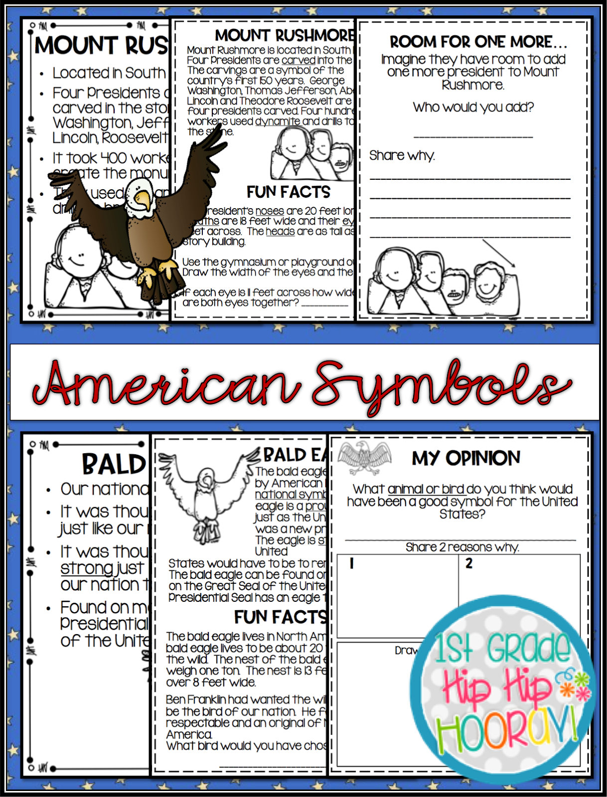 1st Grade Hip Hip Hooray!: USA Symbols