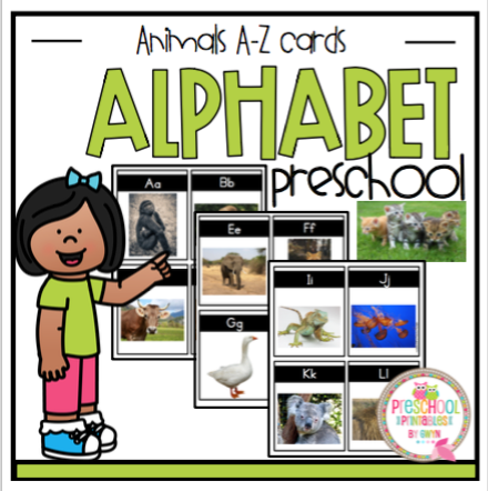 Alphabet Animal Cards (Real Photos) ~ Preschool Printables