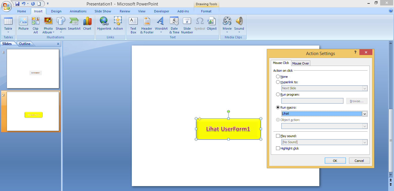 Membuat UserForm VBA Powerpoint yang Keren Untuk Presentasi di Powerpoint