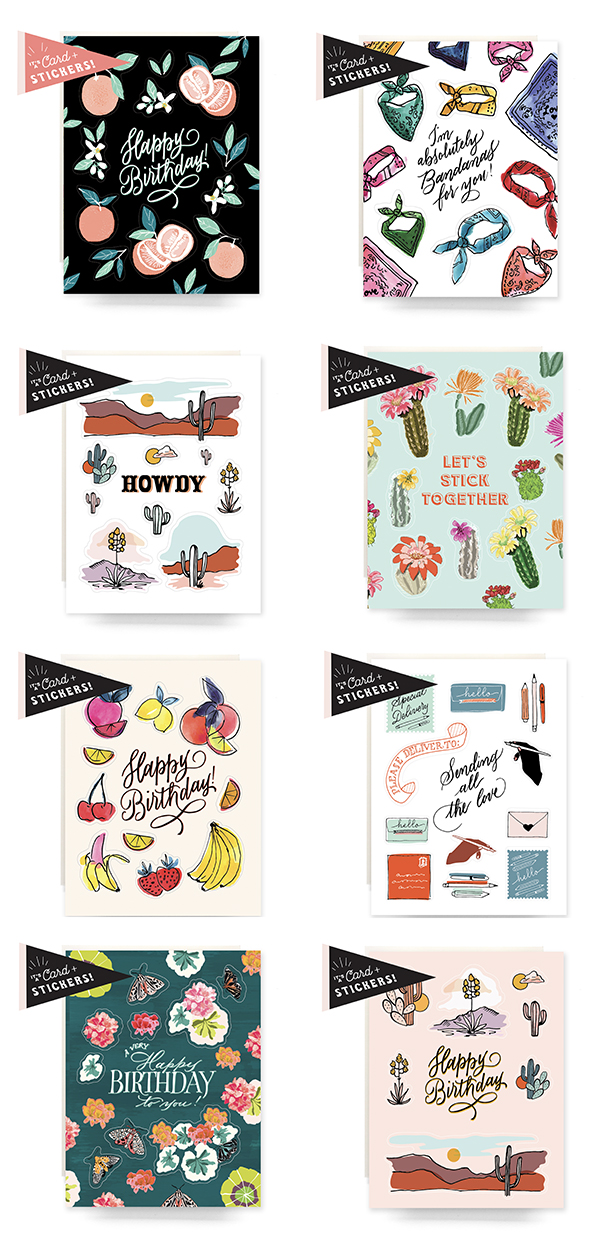 Antiquaria: NEW! Sticker Greeting Cards and Sticker Sheets