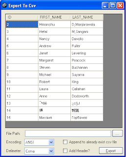 How to.............: How to export Encoded Data into CSV Files?