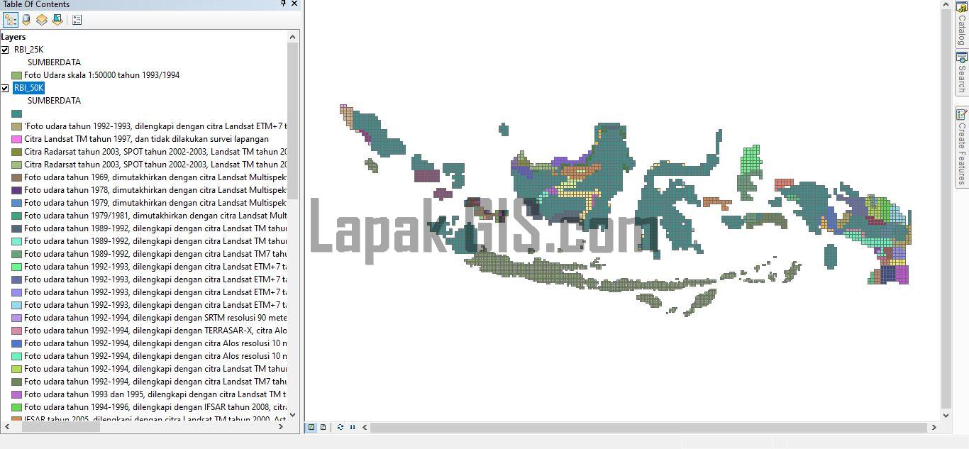 Tahun Pembuatan dan Sumber Data pada SHP Rupa Bumi Indonesia (RBI ...
