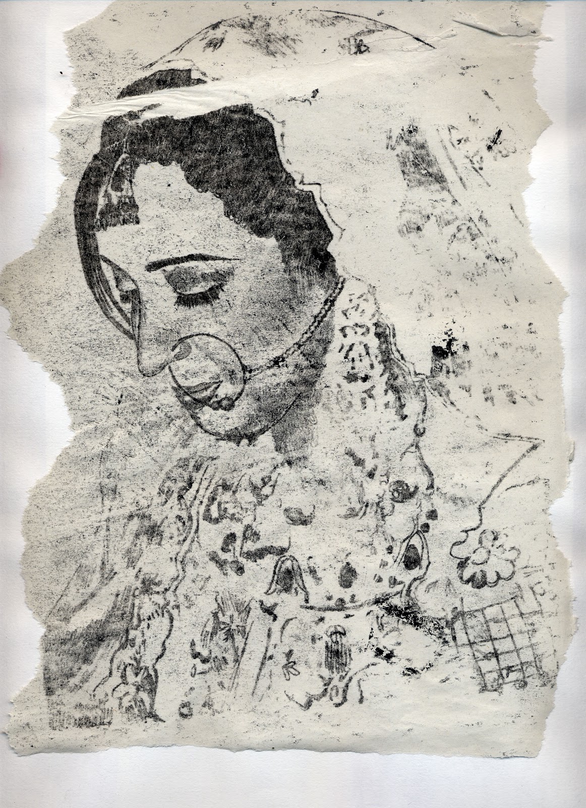 1073210190: Visual Self Portrait (Monoprint)