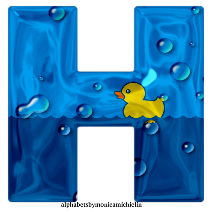 M. Michielin Alphabets: BLUE LUMPY FONT RUBBER DUCK ALPHABET AND ICONS PNG