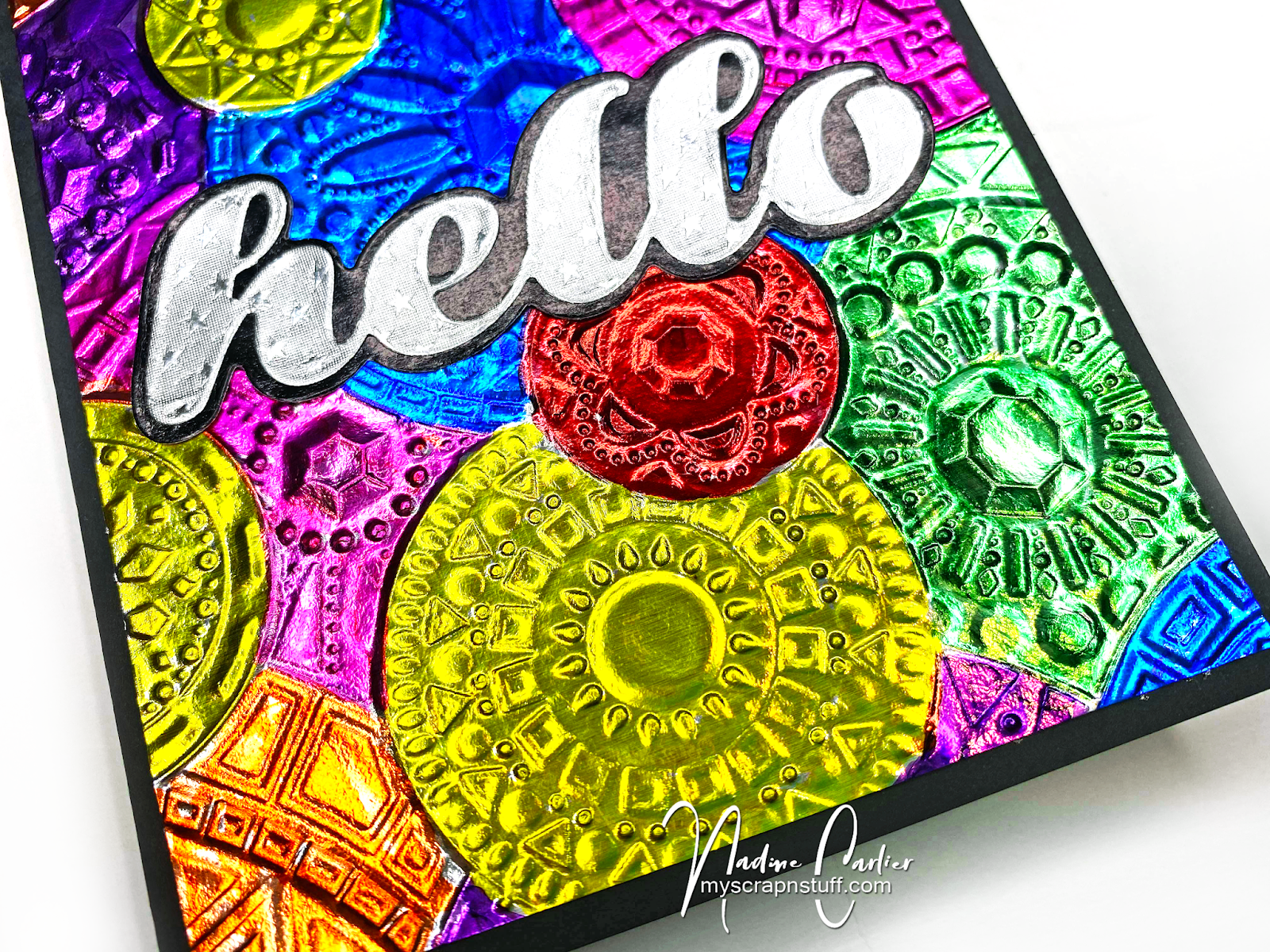 Using Copic Markers To Color On Foiled Paper - Hello Cards ~ Nadine Carlier