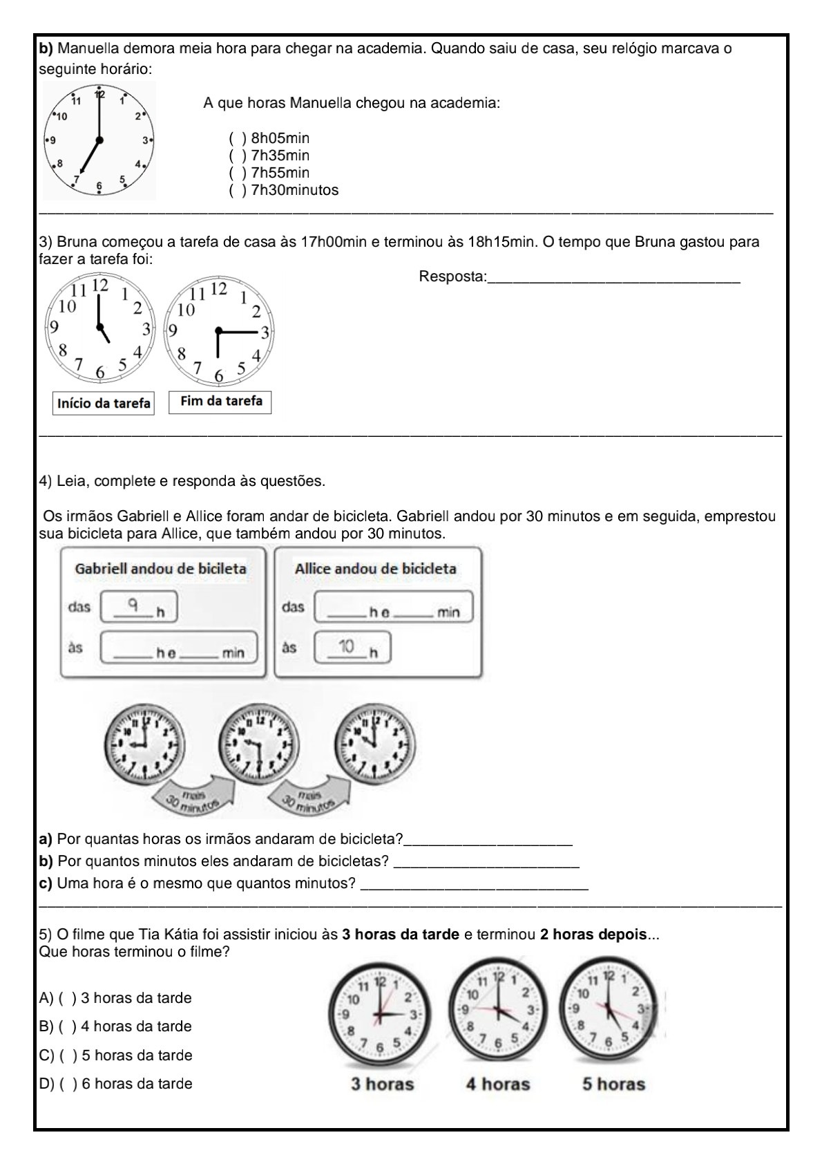 Blog Educação e Transformação: 👍Matemática: horas