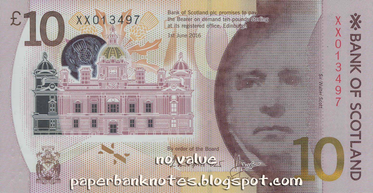 world polymer: ...Scotland Bank of Scotland - £10 Dated 2016 Polymer ...