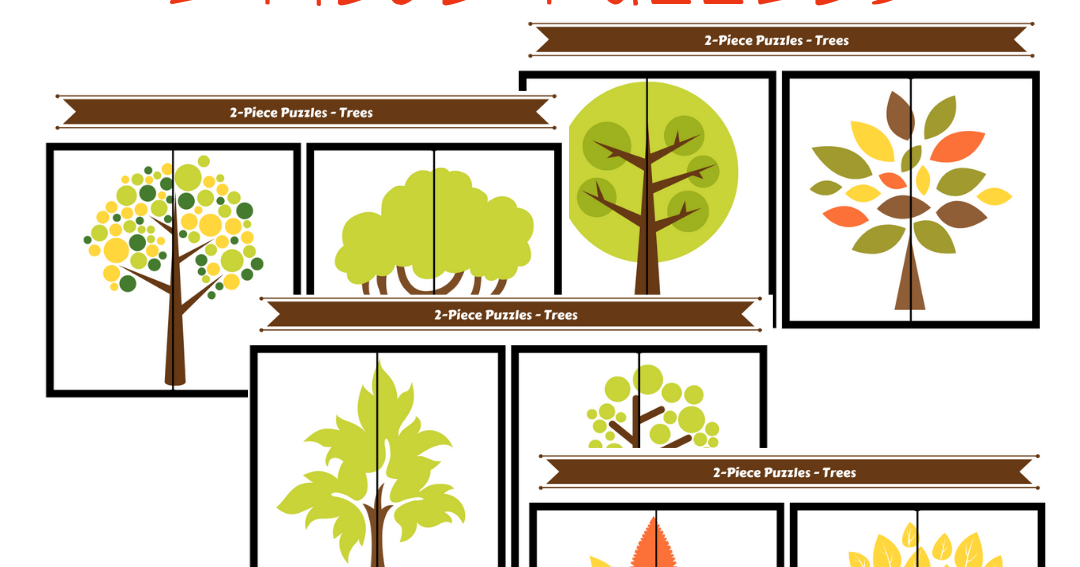 petit worlds: Printable 2-Piece Tree Puzzles