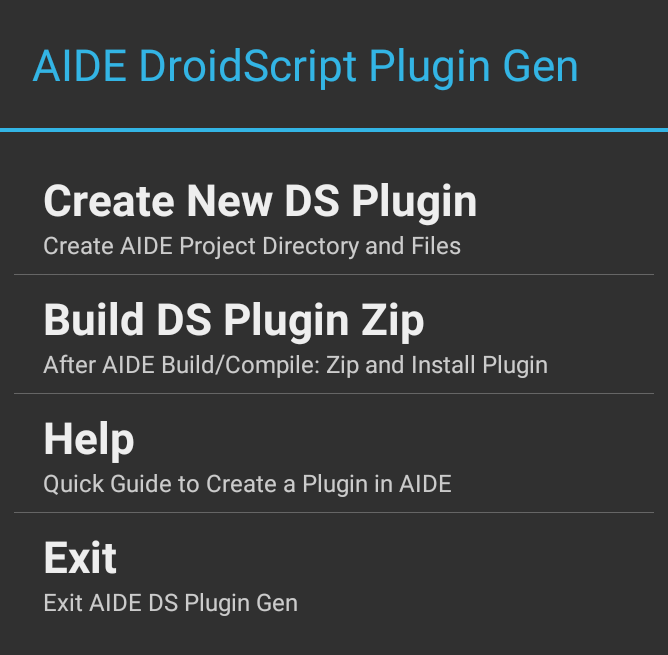 Creating DroidScript Plugins on Mobile with AIDE