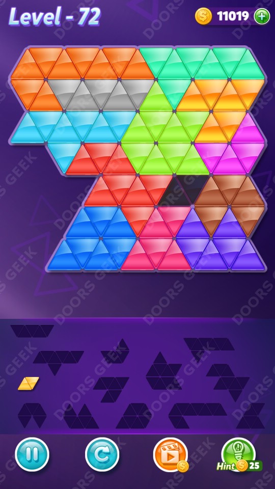 Block! Triangle Puzzle Champion Level 72 Solution ~ Doors Geek