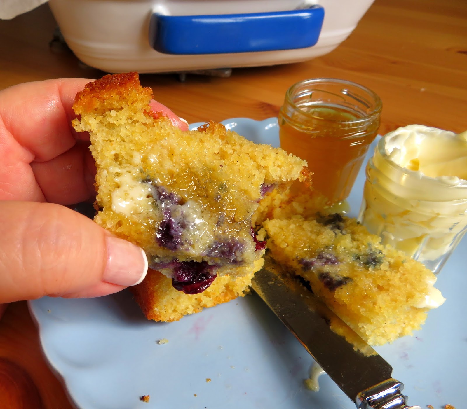Blueberry & Vanilla Breakfast Corn Bread | The English Kitchen