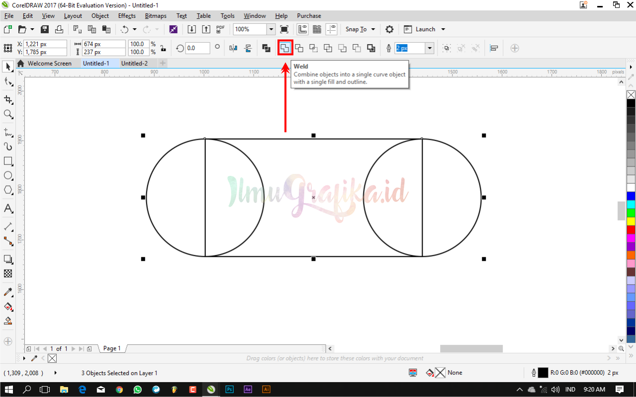 Tutorial CorelDraw Dasar - Cara Menggabungkan beberapa Objek di Corel ...